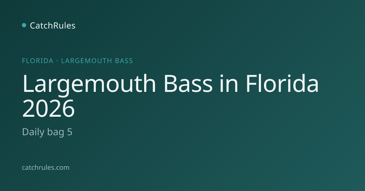 Largemouth Bass Size & Bag Florida 2026: 5/day bag | CatchRules