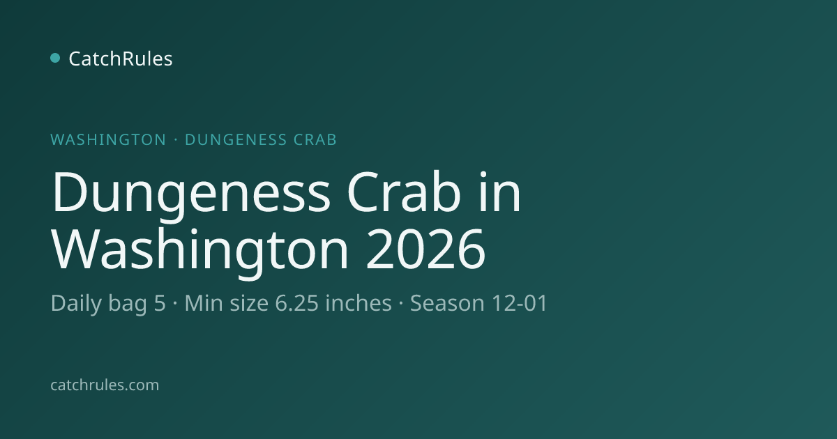 Dungeness Crab Season Washington 2026: Dates by Region | CatchRules